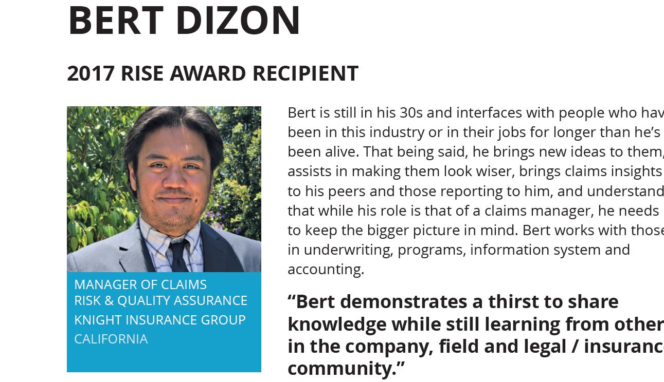 Spotlight: 2017 RISE Award Recipient Bert Dizon - RISE®